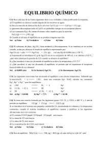 Equilibrio químico ejercicios - Docsity