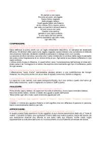 La capra, Umberto Saba | Esercizi di Italiano | Docsity