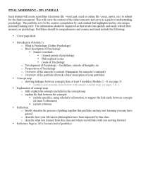 Psychology final project on modules - Docsity