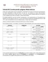 Tutorial crear paginas Web tablas - Docsity