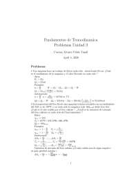 Ejercicios de Fundamentos de Termodinámica | Ejercicios de Termodinámica | Docsity