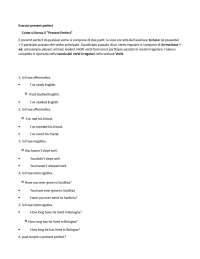 Esercizio sul present perfect (già completo) - Docsity