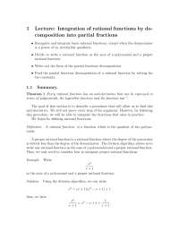Rational functions by decomposition into partial fractions | MA 114 ...