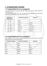 Conjugació de verbs en Català - Docsity