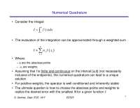 Numerical Quadrature and Types of Numerical Integration | EE 525 - Docsity