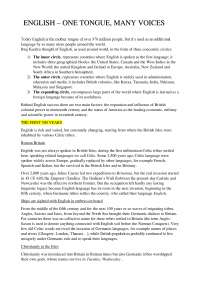 English - One Tongue, Many Voices / Jan Svartvik, Geoffrey Leech - Docsity