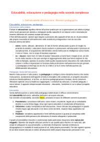 EDUCABILITA', EDUCAZIONE E PEDAGOGIA NELLA SOCIETÀ' COMPLESSA. Agostino ...