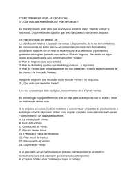 COMO PREPARAR UN PLAN DE VENTAS - Docsity