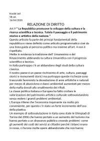 ARTICOLO 9 costituzione - Docsity