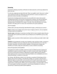 Dumping, Definición y notas - Docsity