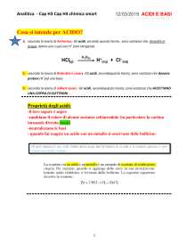 CHIMICA ANALITICA : ACIDI E BASI - Docsity