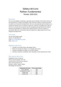 Curso de Python Syllabus - Docsity