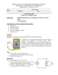 Physics Lab 2 Handout - Docsity
