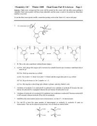 Organic Chemistry Final Exam: 24 Questions with Answers | CHEM 14C ...