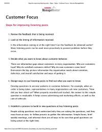 Listening posts - Steps for improving - Docsity