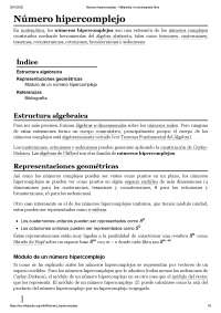 Los números hipercomplejos - Docsity