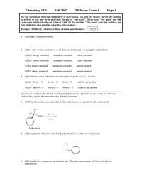 Organic Chemistry Midterm Exam 1: 27 Questions | CHEM 14D - Docsity