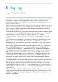 Il doping e le sostanze e pratiche vietate o sottoposte a restrizioni - Docsity