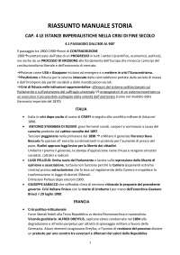 Riassunto manuale storia contemporanea Fulvio Cammanaro, Giulia ...
