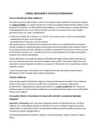 Chiese e religioni e e multiculturalismo - Docsity