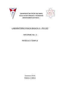 Informe de Laboratorio Péndulo Simple - Docsity