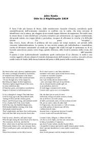 John Keats Ode to a Nightingale 1819 - Docsity