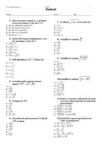 Verifica sui radicali - Docsity