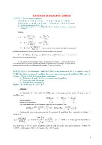 Ejercicios resueltos de Equilibrio Químico - Docsity