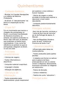 Resumo sobre quinhentismo - Docsity