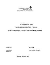 Teorijski okvir ekološkog prava | Šeme i konceptualne mape' predlog Ekološko pravo - Docsity