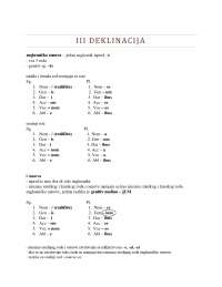 Latinski deklinacija | Vežbe' predlog Latinski jezik - Docsity