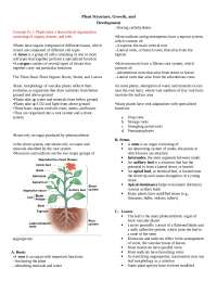 Biology I: Plant Structure, Growth, and Development - Docsity