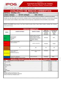 Mapa de risco - Exercicio em aula - Docsity
