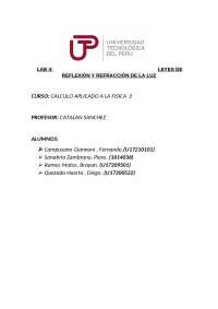 LEYES DE REFLEXIÓN Y REFRACCIÓN DE LA LUZ | Guías, Proyectos, Investigaciones de Física Avanzada ...
