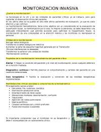 Monitorizacion invasiva - Docsity