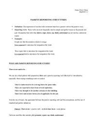 Passive reporting structure Inglés B.2.3 - Docsity