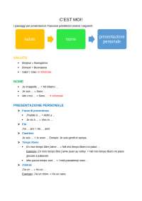 C'EST MOI! Come presentarsi in Francese - Docsity
