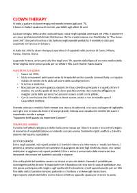 La terapia di Clown (Clown Therapy) - Docsity