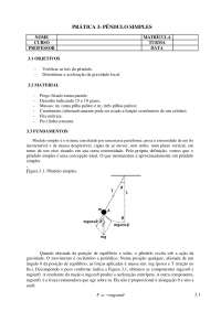 ROTEIRO - PRATICA 3 - PENDULO SIMPLES - Docsity
