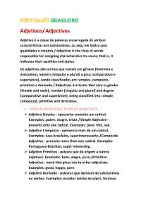 Aggettivi portoghese - Docsity