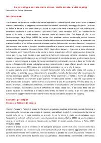 La psicologia sociale dello stress, della salute, e del coping ...