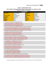 Ingles- presente perfecto - Docsity