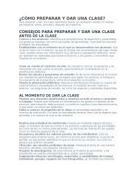 Cómo preparar una clase - Docsity