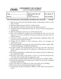 Exams for Data Communication Systems and Computer Networks (Computer ...