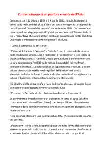 CANTO NOTTURNO DI UN PASTORE ERRANTE DELL'ASIA - Docsity