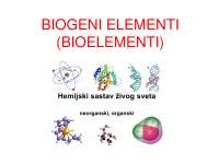 Biogeni elementi (bioelementi) | Slajdovi' predlog Biohemija - Docsity