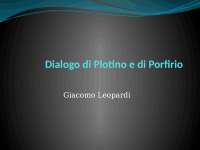 Analisi “Dialogo di Plotino e Porfirio” Giacomo Leopardi - Docsity