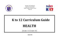 Curriculum guide in health - Docsity