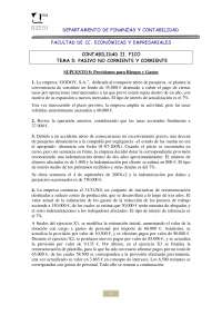 Provisiones ejercicio contabilidad - Docsity