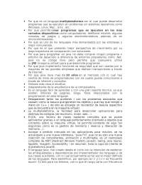 Java - Ventajas y Características - Docsity